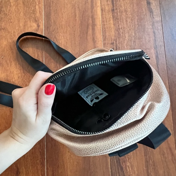 adidas | Bags | Adidas Mini Leather Rose Gold Backpack | Poshmark
